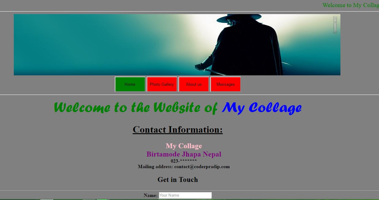 HTML Project for Students - Class 8, 9, 10 and 11 - Pradip Adhikari